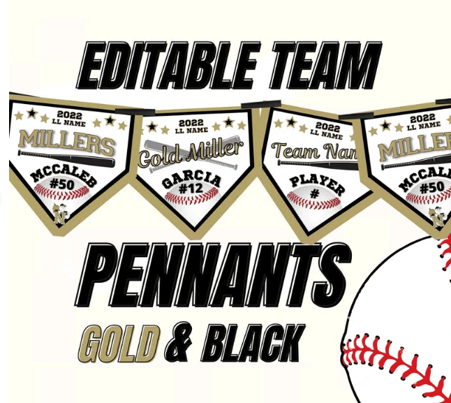 Custom Felt Pennant & Custom Baseball Pennants & Personalized Baseball ...